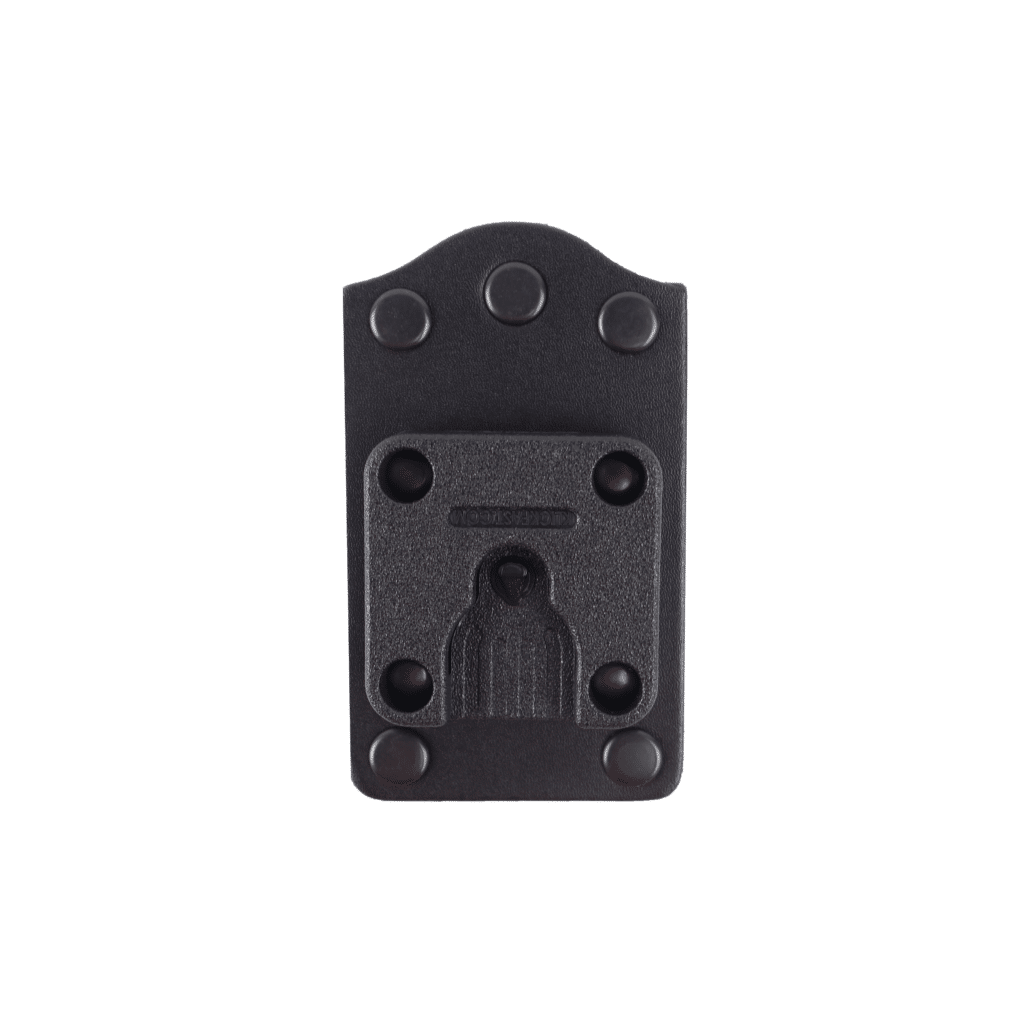 Klick Fast Dock on Leather-Covered Metal Belt Clip - Reflex Medical