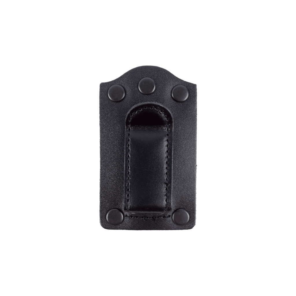 Klick Fast Dock on Leather-Covered Metal Belt Clip - Reflex Medical