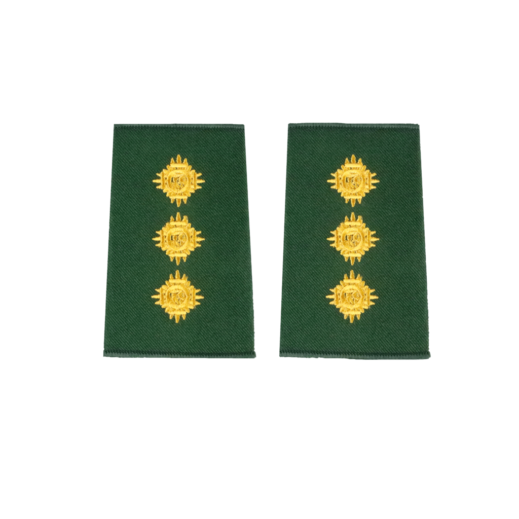 Embroidered Green Ambulance Epaulettes with 3 Pips - Reflex Medical