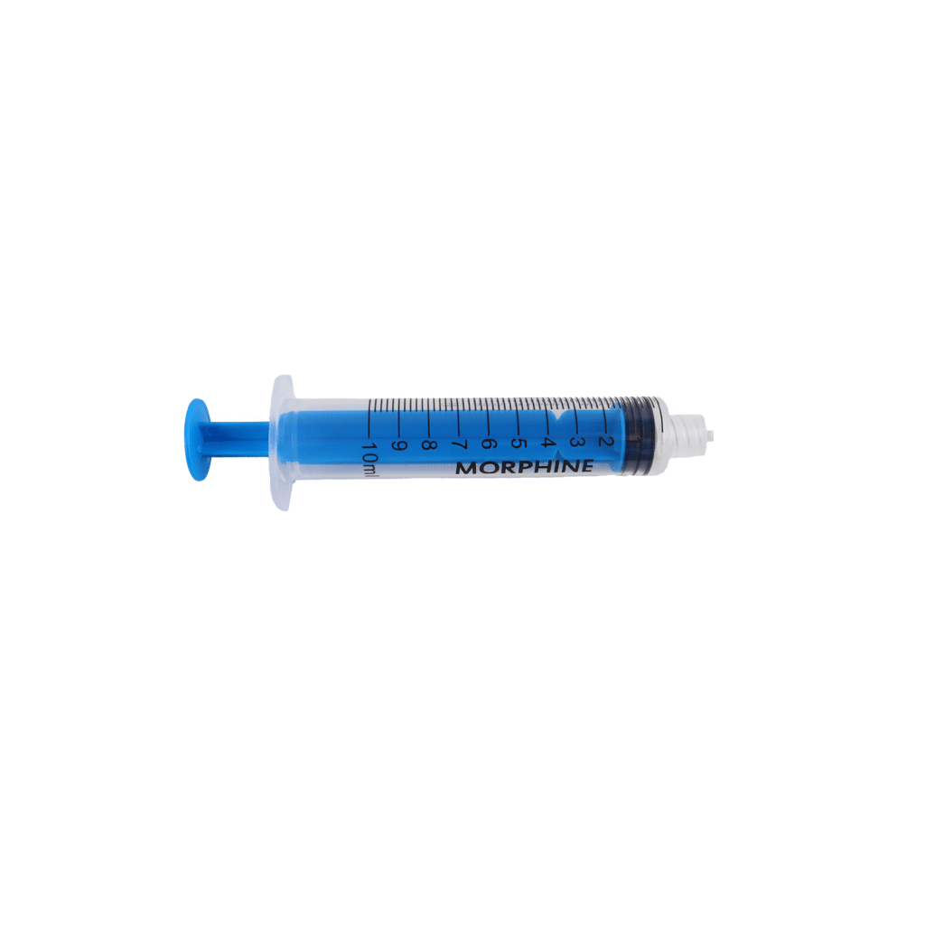 Colour Coded Morphine SafeSyringe 10ml Luer Lock - Reflex Medical