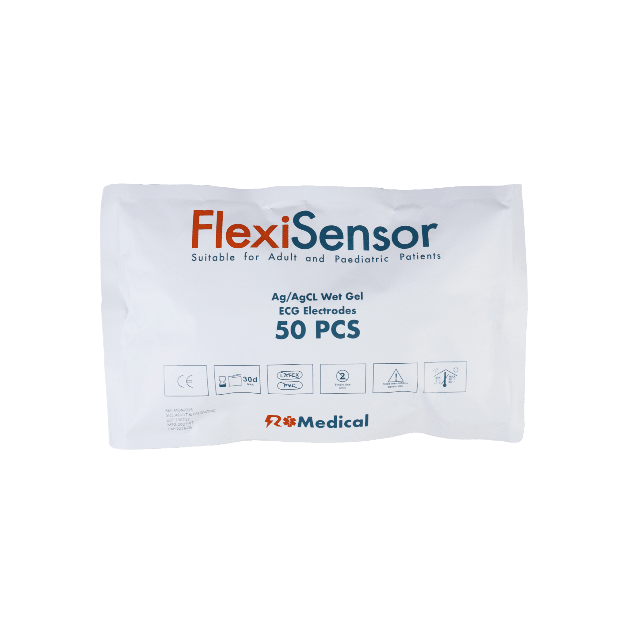 Reflex Medical FlexiSensor ECG Electrode Pack of 50 for Adult and ...