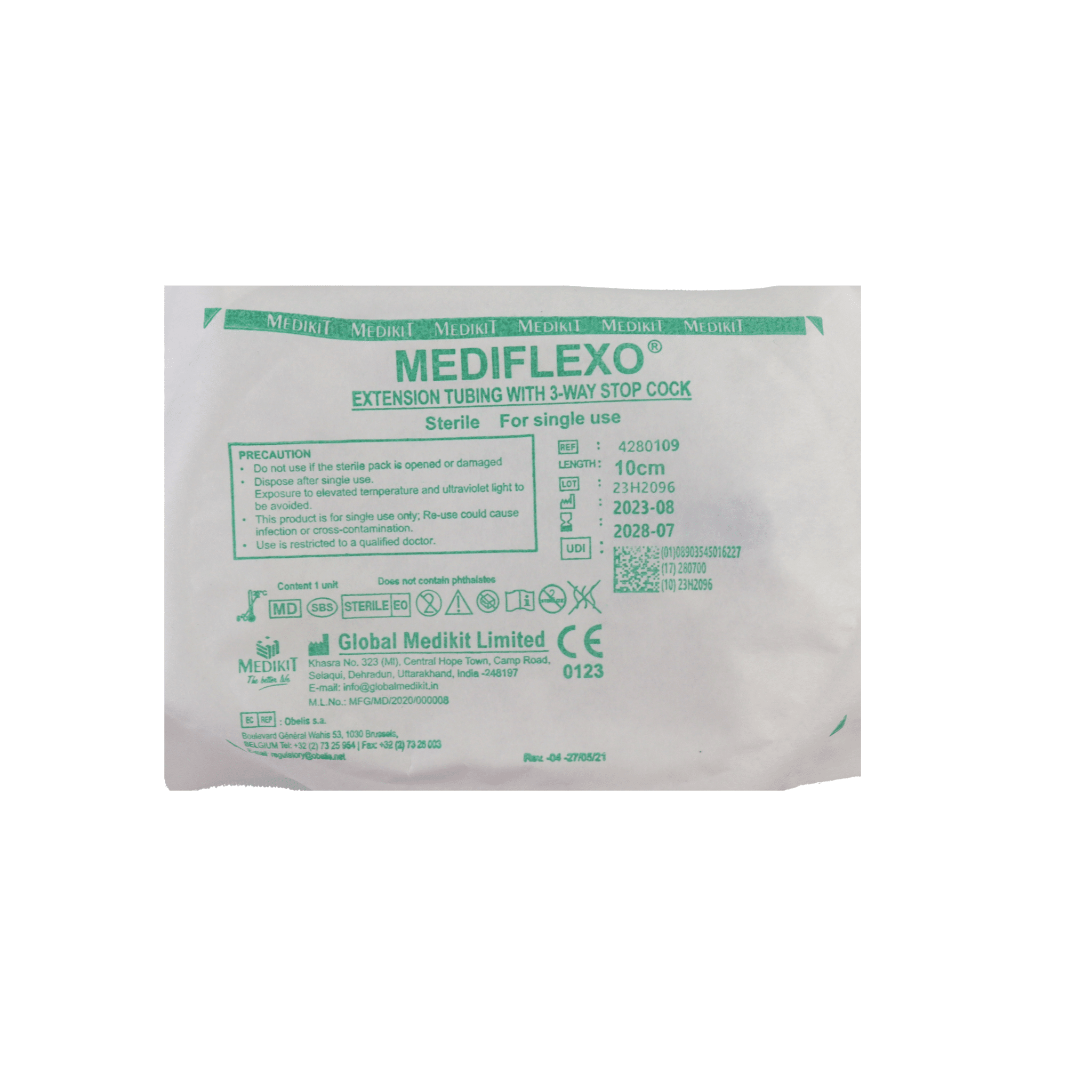 Mediflexo 3-Way Stopcock with 10cm Extension - Reflex Medical