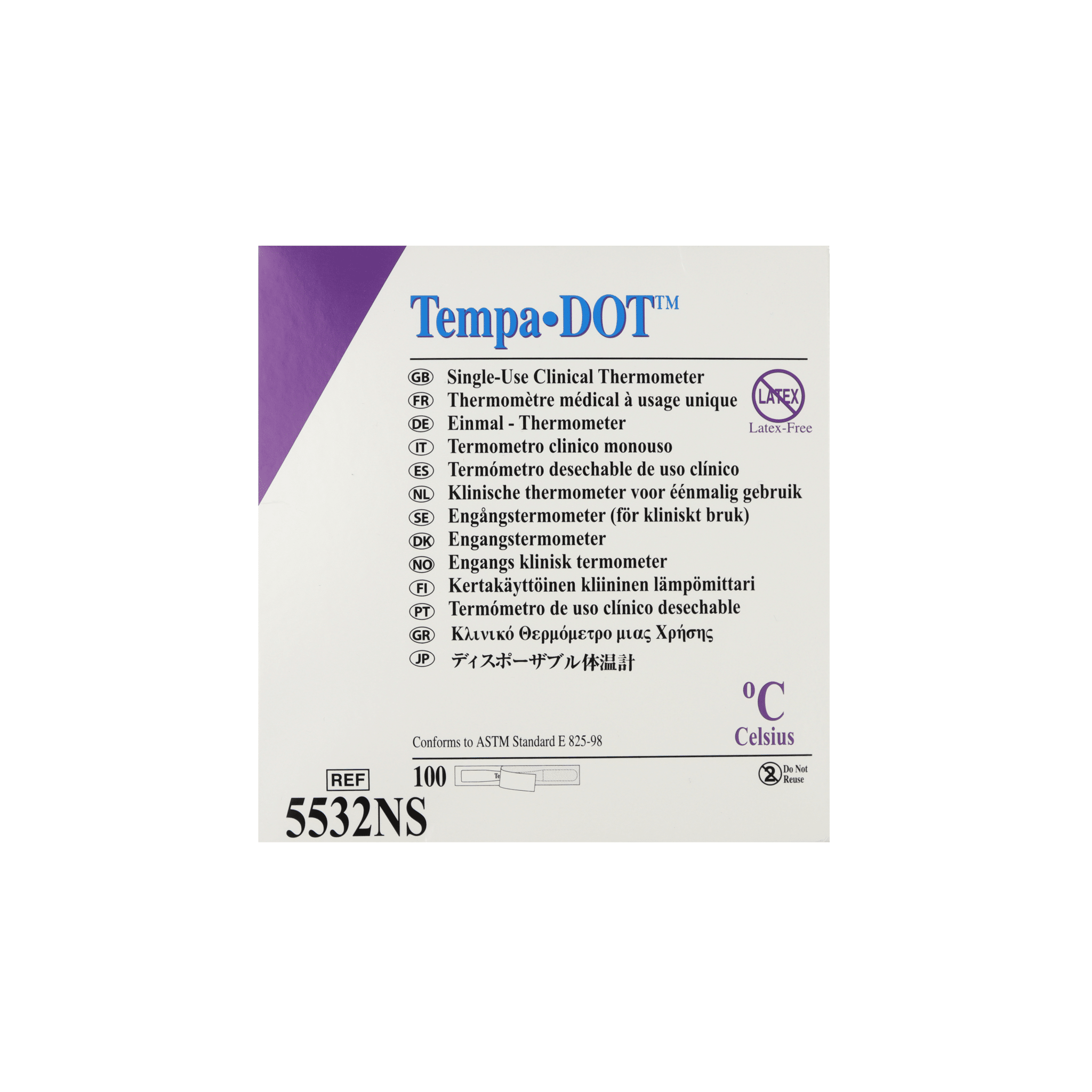TempDot Single-Use Clinical Thermometer box of 100 - Reflex Medical