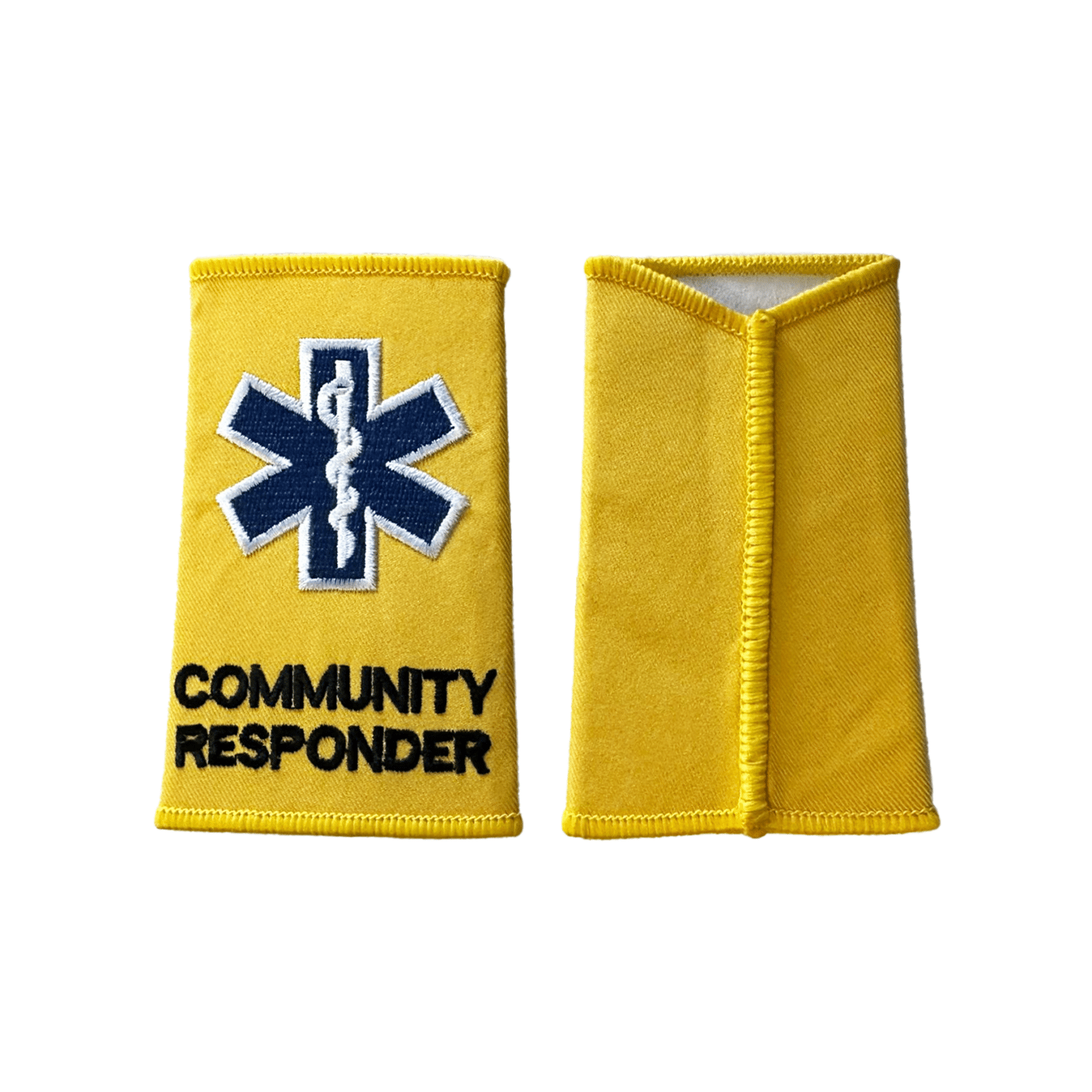 Yellow epaulette with Star of Life and "COMMUNITY RESPONDER" in black ...